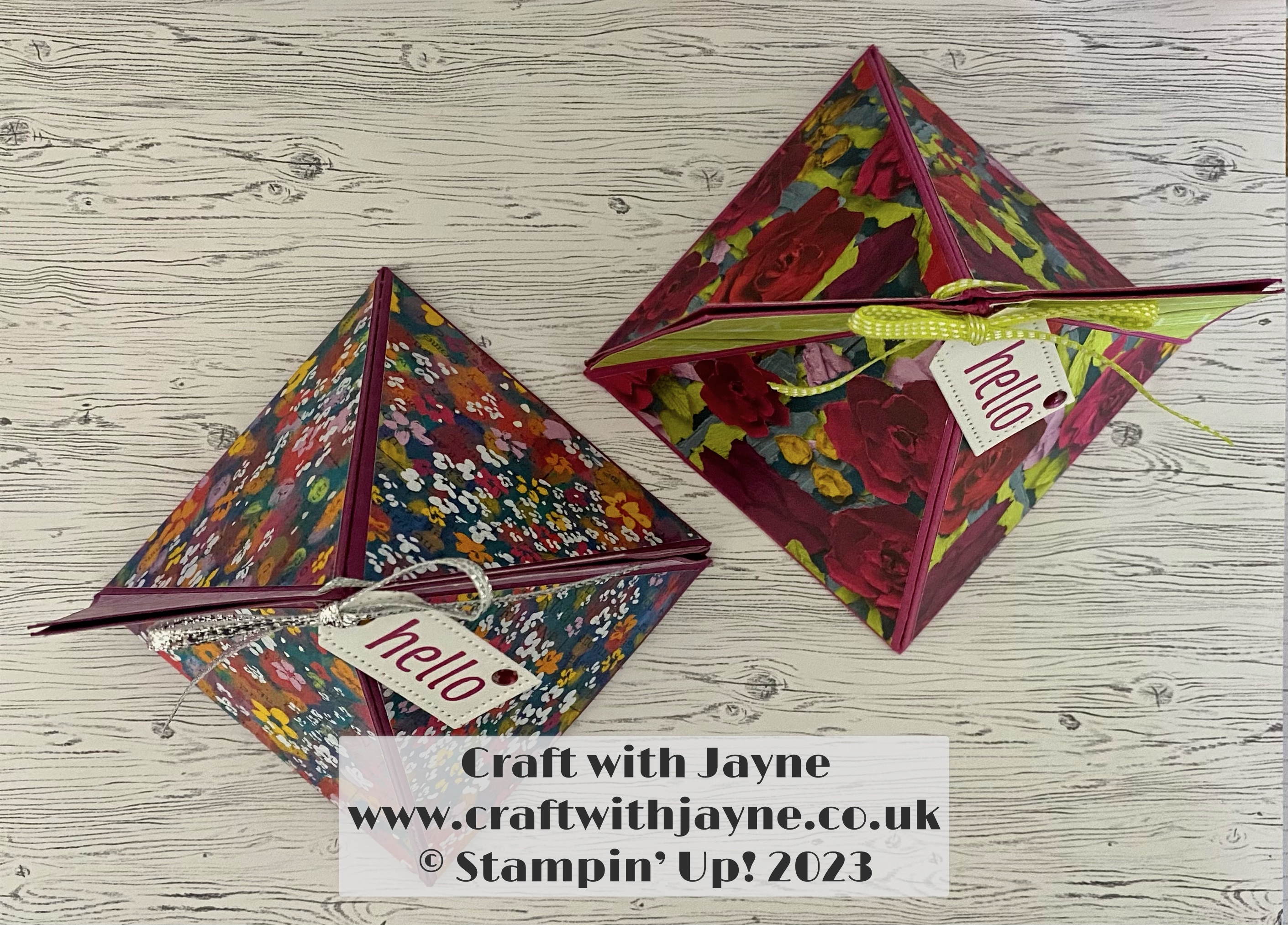 How to make a Geometric Winged Pyramid Gift Box | Stamp Around UK ...