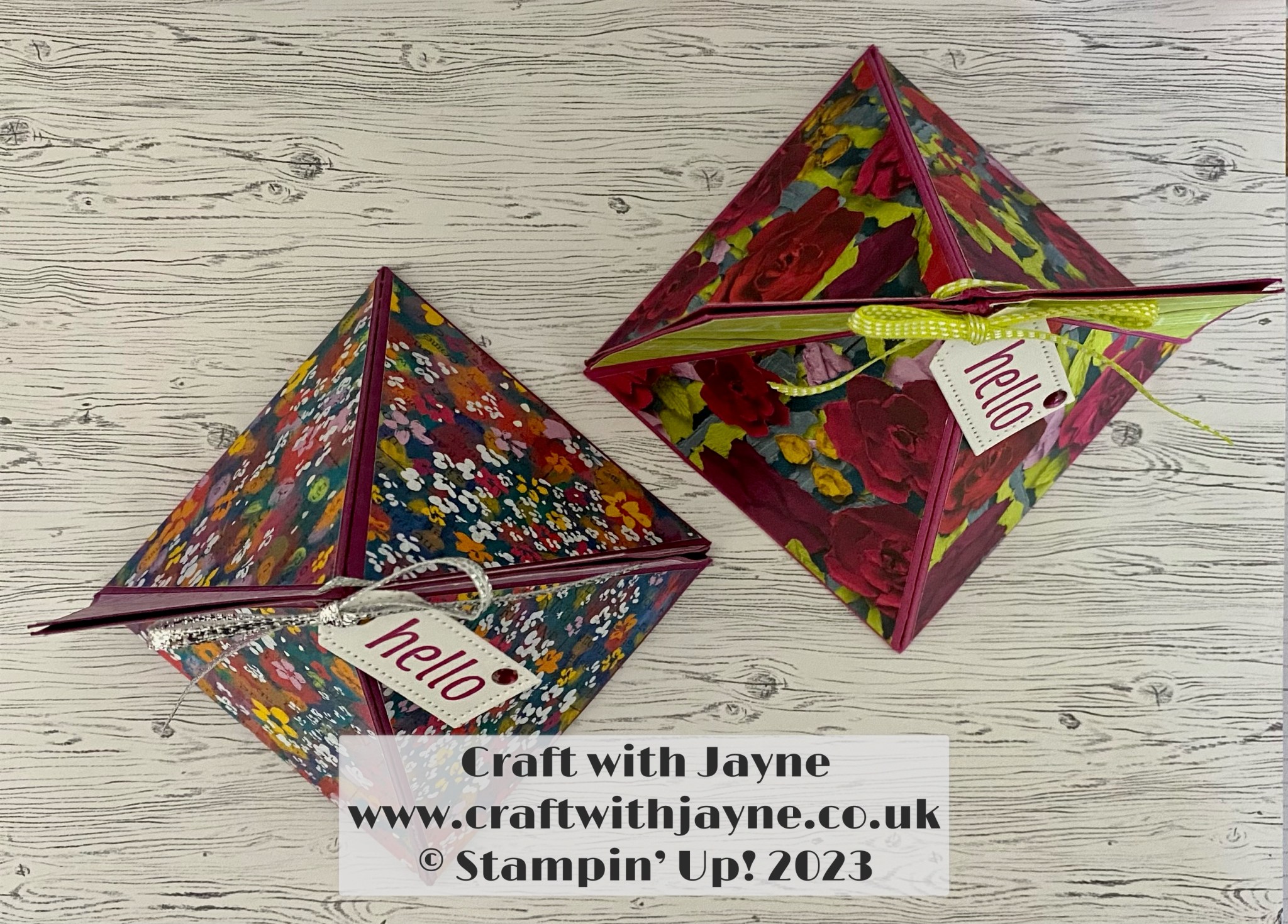 How to make a Geometric Winged Pyramid Gift Box | Stamp Around UK ...