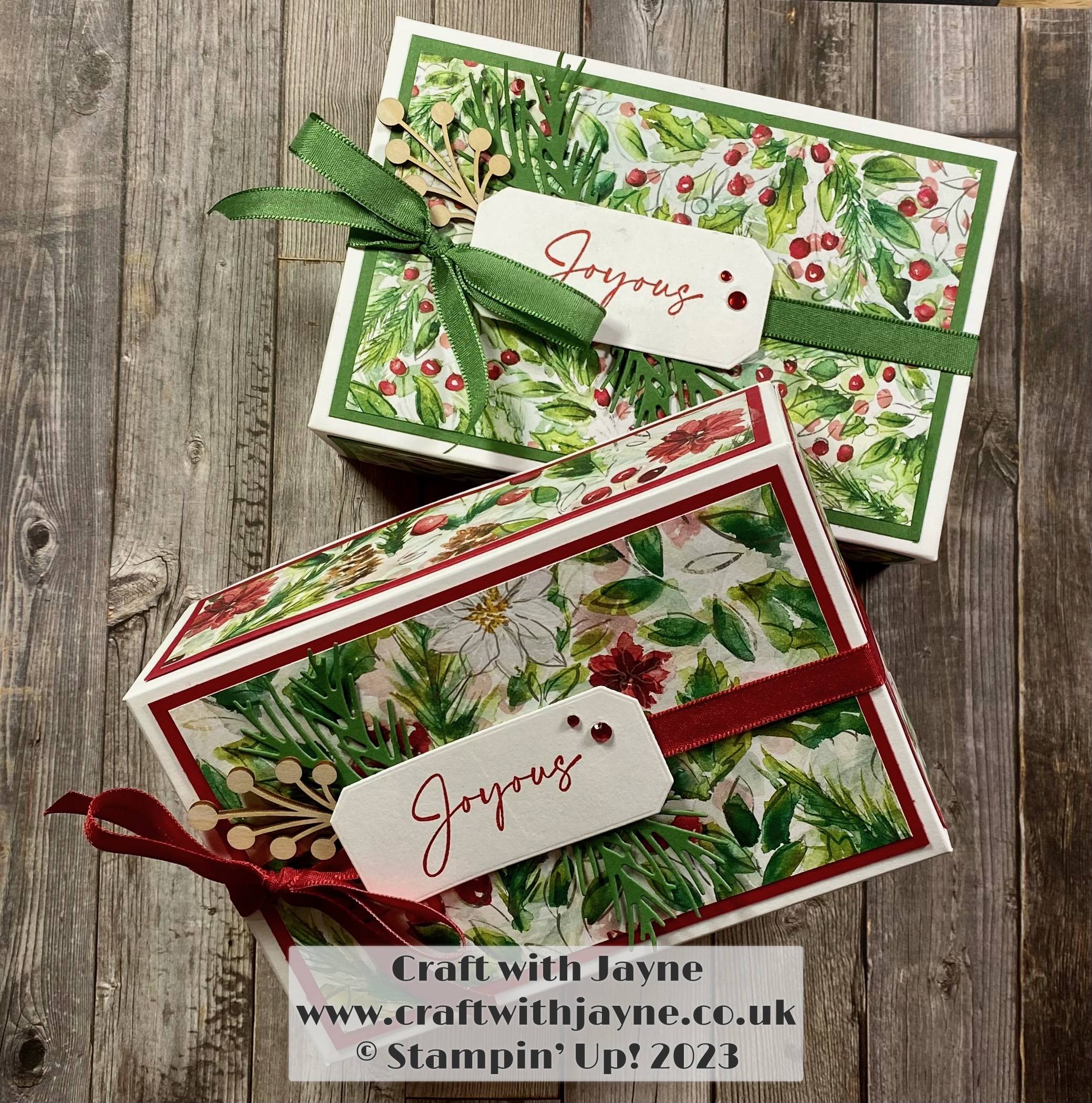 Joy of Christmas Gift Boxes | Craft with Jayne | Stampin Up! – Craft ...